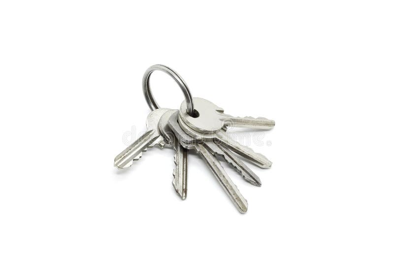 Keys on the Ring Isolated on White Stock Photo - Image of door ...
