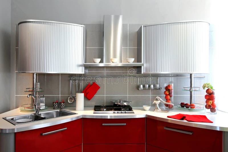 Silver kitchen counter stock image. Image of silver, counter - 9094903