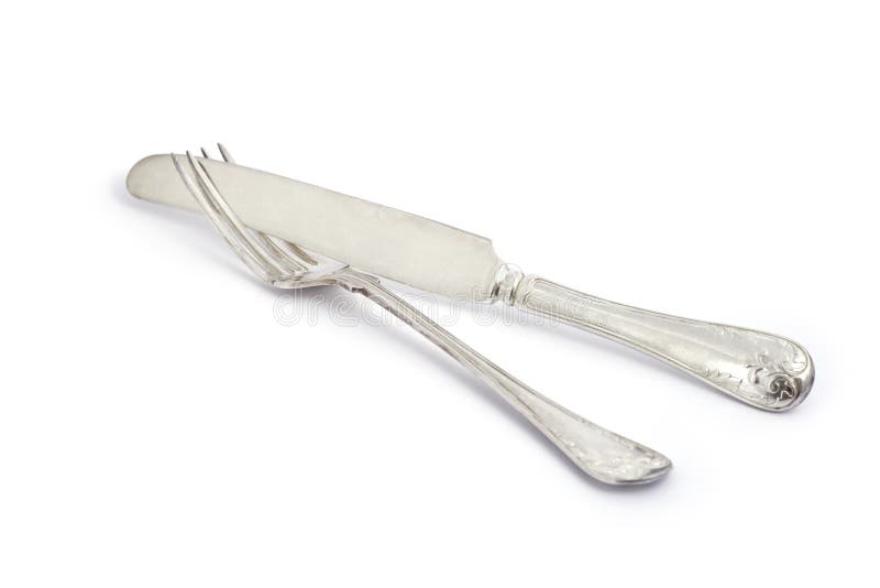 Silver knife and fork stock photo. Image of cutlery, tableware - 7730792
