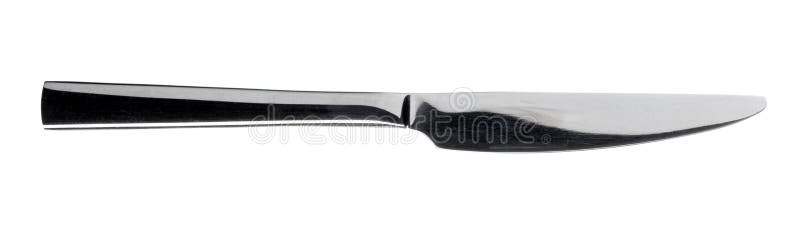 Silver Knife Silverware Isolated on White Background Stock Illustration ...