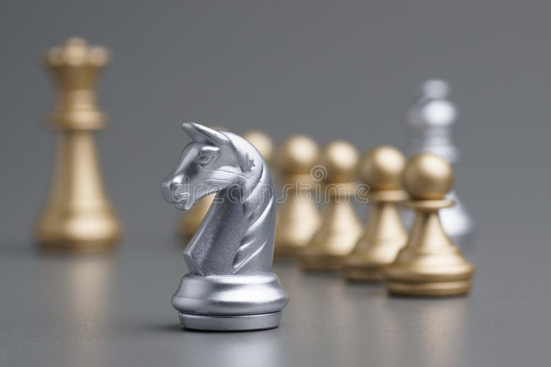 Silver Knight chess stock photo. Image of sport, player - 76375056
