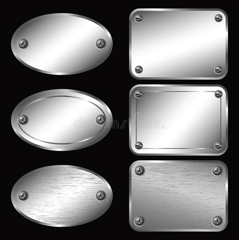 Silver Labels - Nameplates stock vector. Illustration of copy - 22443060