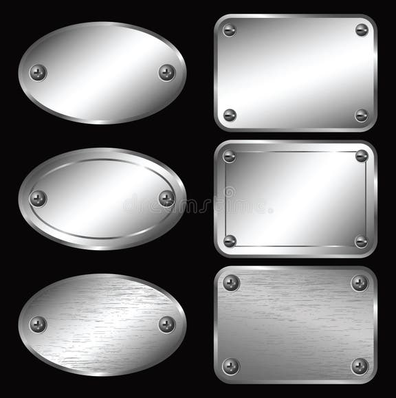 Silver Labels - Nameplates stock vector. Illustration of copy - 22443060