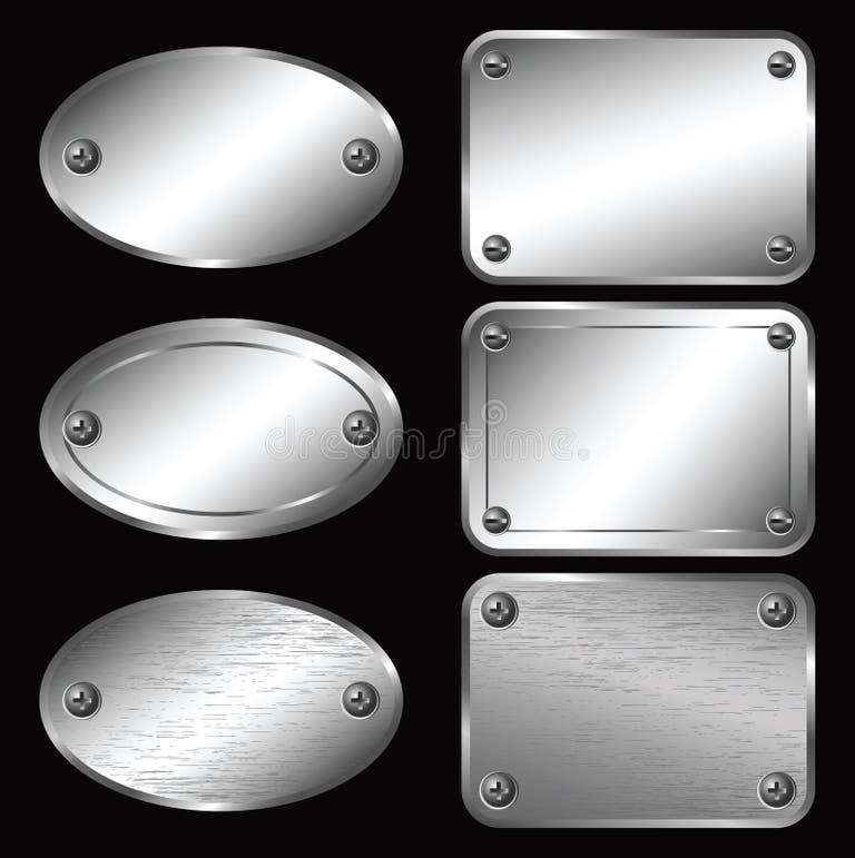 Silver Labels - Nameplates stock vector. Illustration of copy - 22443060