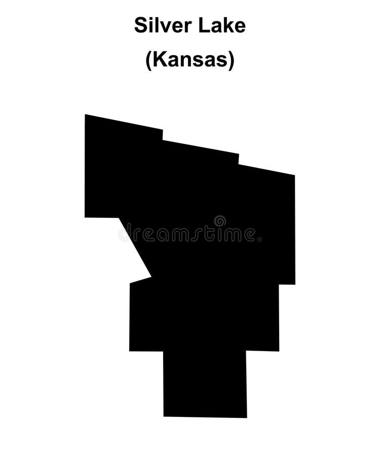 Silver Lake outline map stock vector. Illustration of boundary - 387290262