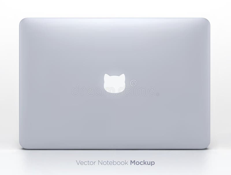 Silver Laptop Back View Realistic Mockup. Vector Stock Vector ...