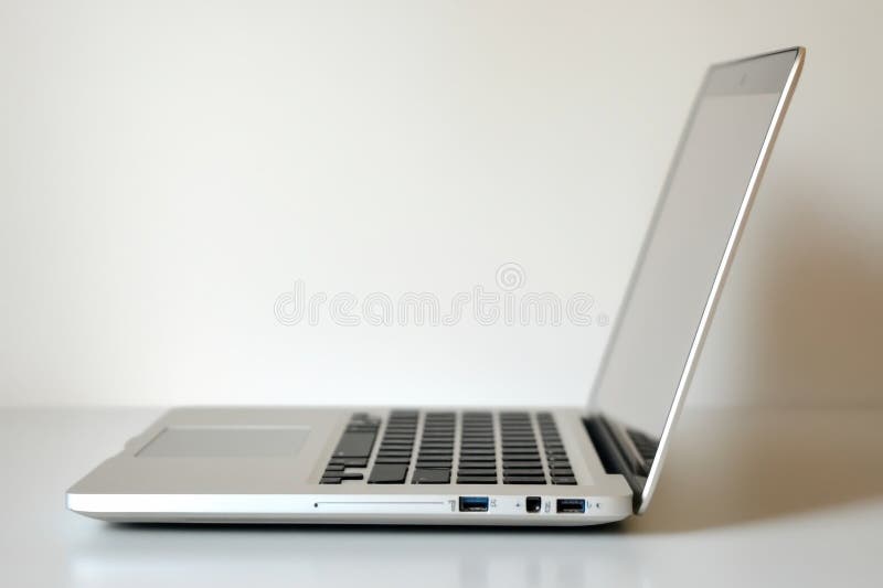 Silver Laptop with Closed Screen on White Surface Stock Illustration ...
