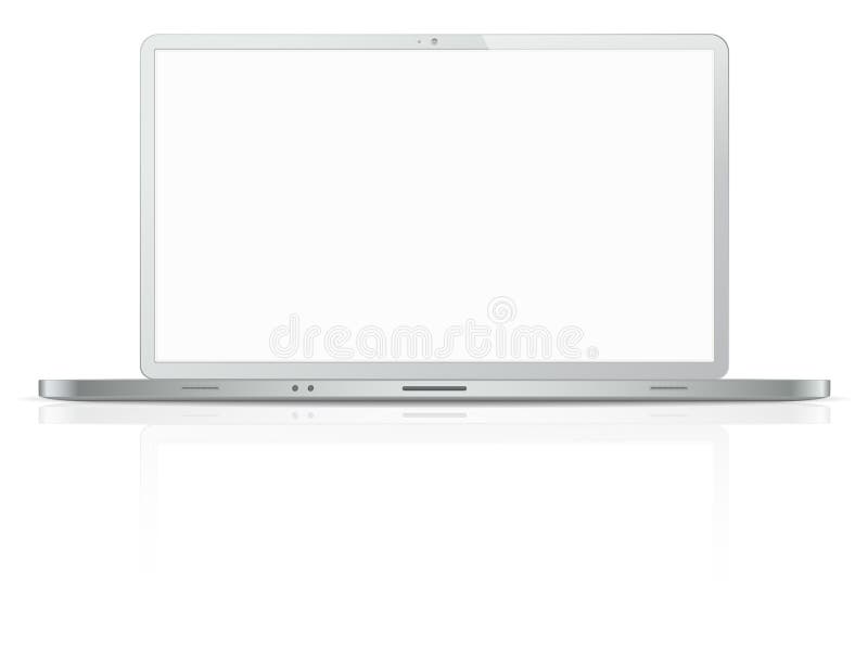 Silver laptop computer stock vector. Illustration of open - 66868860