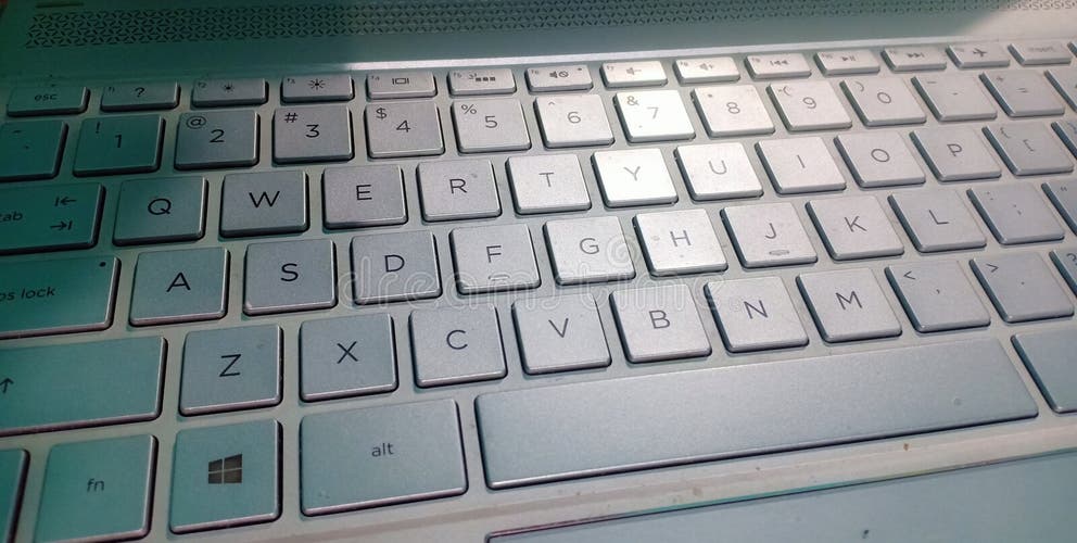 Silver laptop keyboard editorial stock image. Image of communication ...