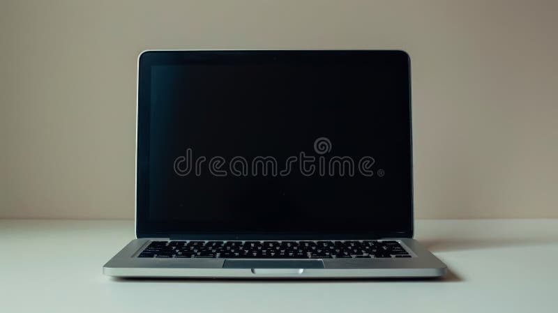 Silver Laptop is Open on a Table. Stock Photo - Image of book, office ...