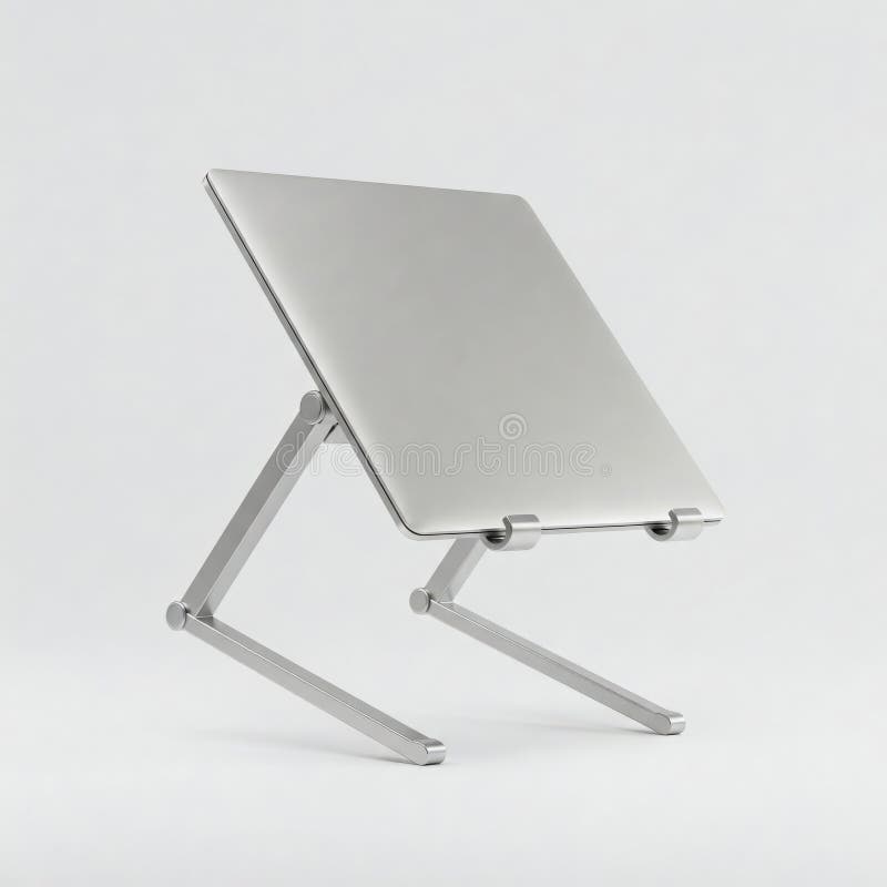 Silver laptop stand stock photo. Illustration of ceiling - 379775936