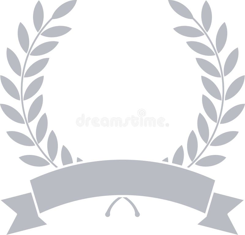 Silver Laurel Leaves and Ribbon, Silver Circular Laurel Foliate, Laurel ...