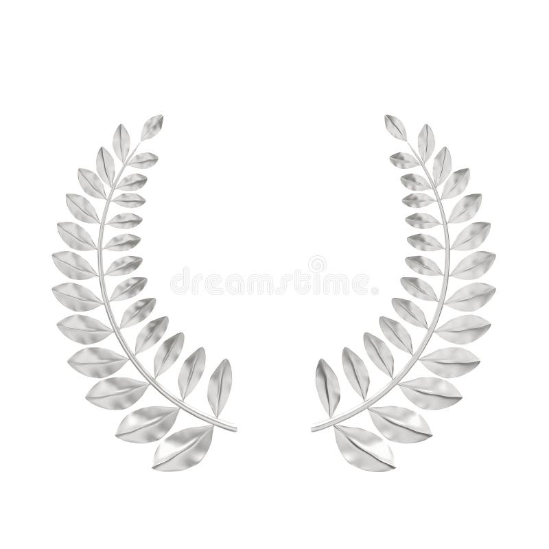 Silver Laurel Wreath Forming a Circle Stock Illustration - Illustration ...
