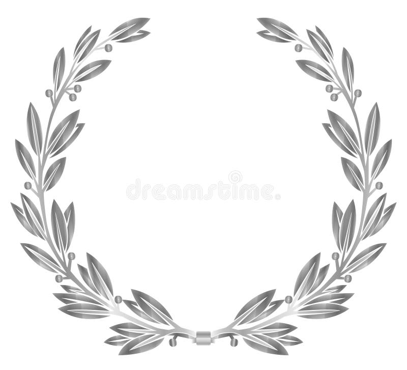 Silver Laurel Wreath Illustration Isolated Icon Frame Stock ...