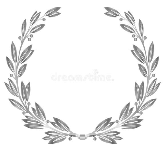 Silver Laurel Wreath Illustration Isolated Icon Frame Stock ...