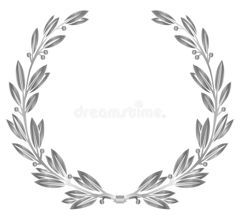 Silver Laurel Wreath Illustration Isolated Icon Frame Stock ...