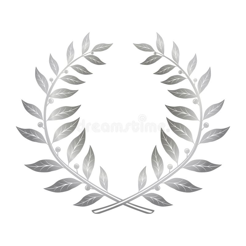 Silver Laurel Wreath of the Winner with Berries, Isolated Image Stock ...