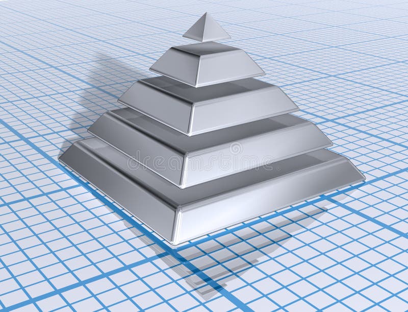 Silver Layered Pyramid stock illustration. Illustration of paper - 14817759