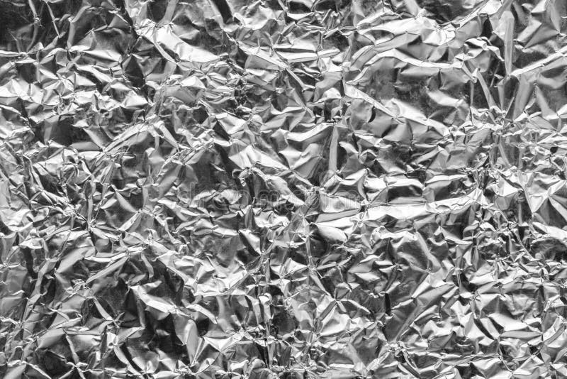 Silver Leaf Foil Background with Shiny Crumpled Uneven Surface for Texture and Background Stock ...