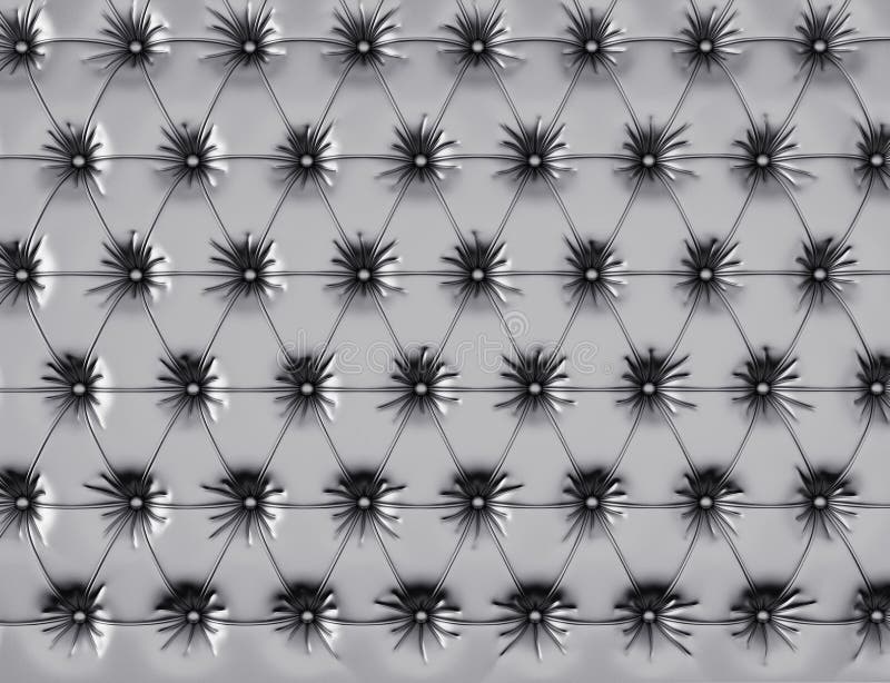 Silver Leather Background with Buttons. 3d Render Stock Illustration ...