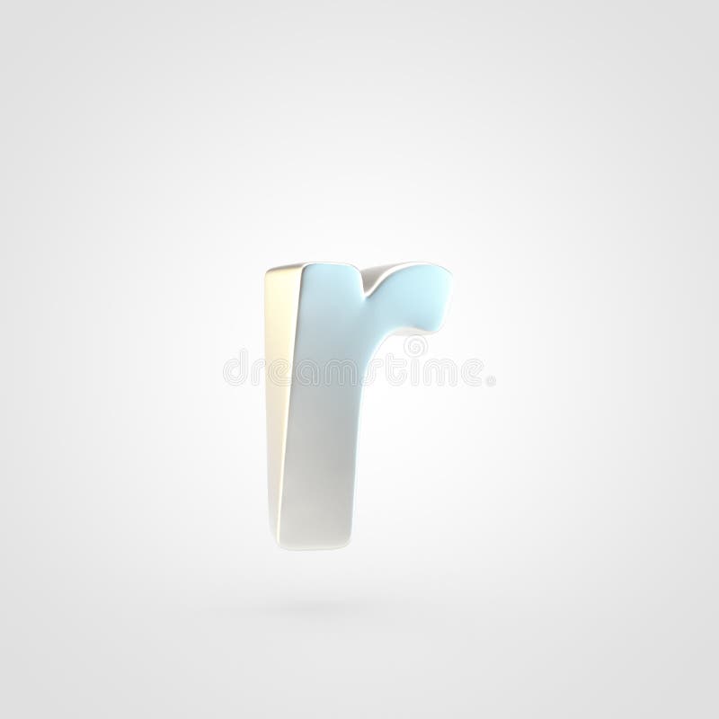 3D Rendered Silver Letter R Lowercase Isolated on White Background ...