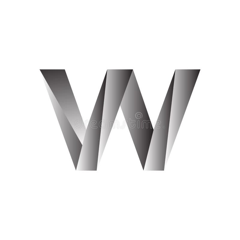 Silver Letter W Logo Design Vector Graphic Concept Stock Vector ...