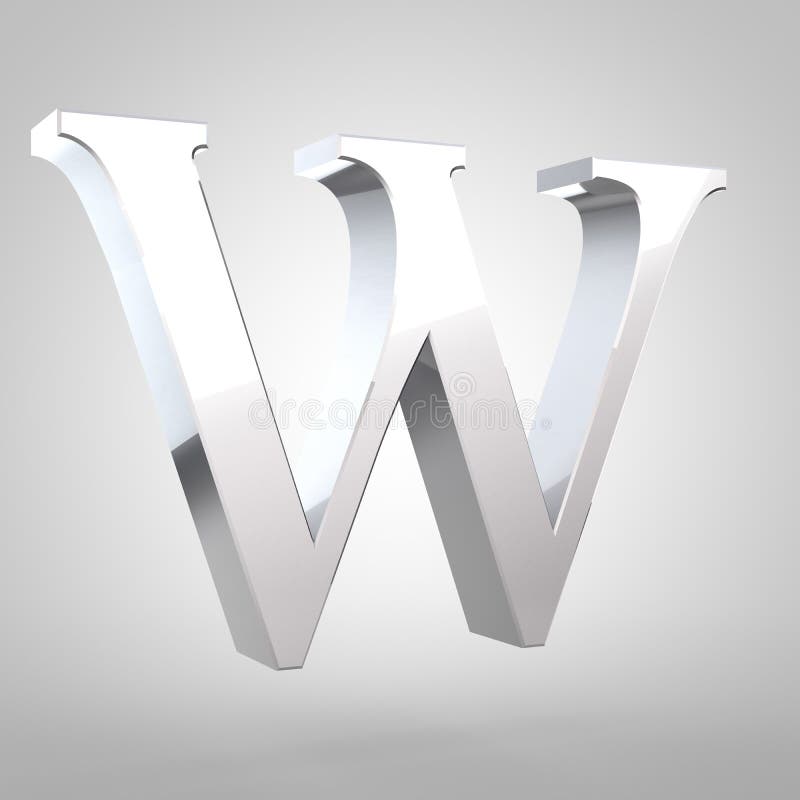 Silver Letter N Uppercase Isolated on White Background Stock ...