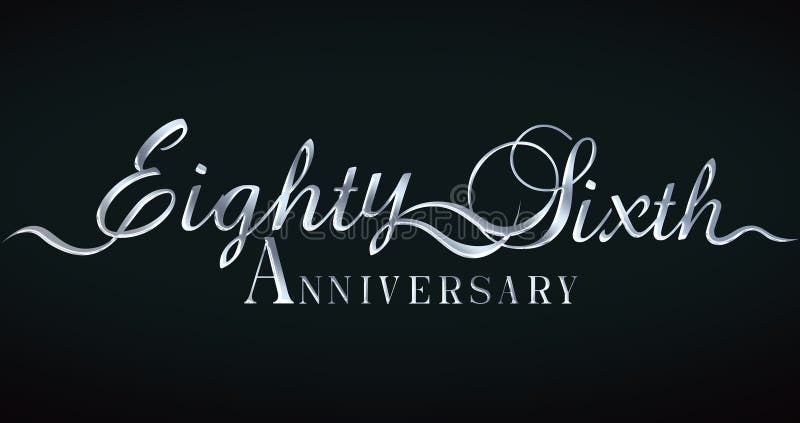 86th Anniversary Isolated Silver Lettering on Transparent Background ...