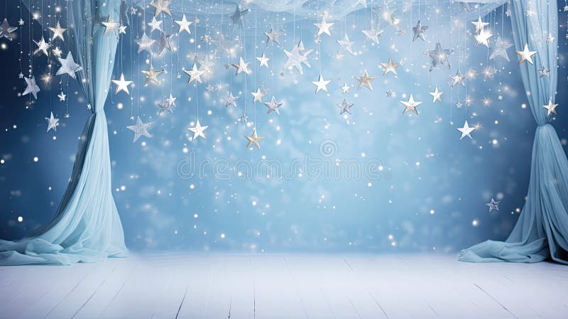 Silver Light Blue Studio Background Stock Illustration - Illustration ...