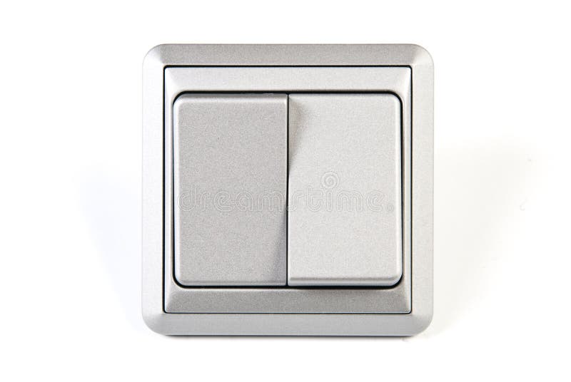 Silver light switch stock image. Image of modern, electricity - 12253667