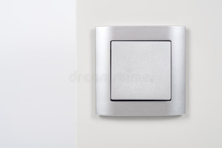 Silver light switch stock photo. Image of electric, plastic - 20630864