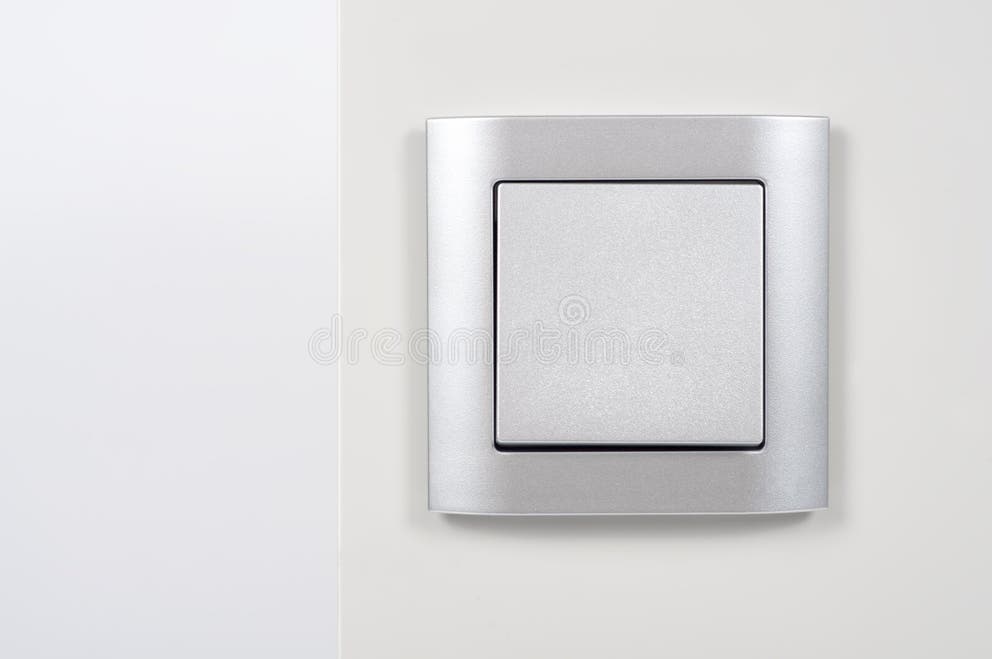 Silver light switch stock photo. Image of electric, plastic - 20630864