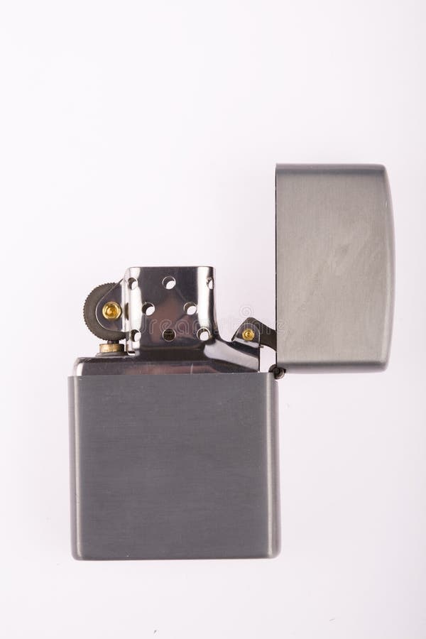Silver lighter stock image. Image of cigarette, black - 7512843