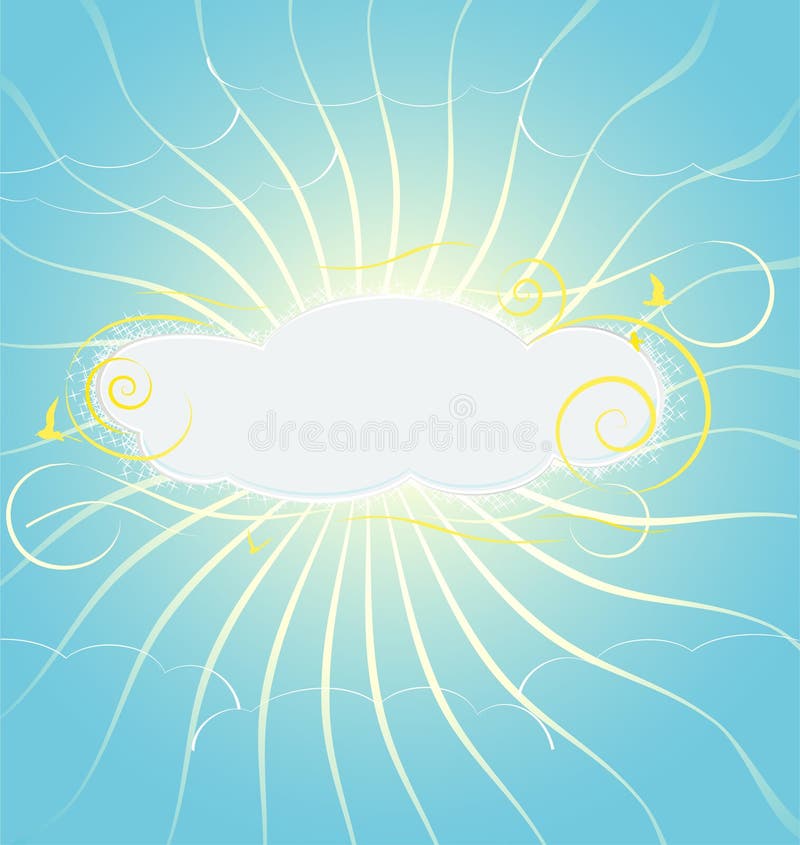 Silver Lining Cloud stock vector. Illustration of decorative - 7536182