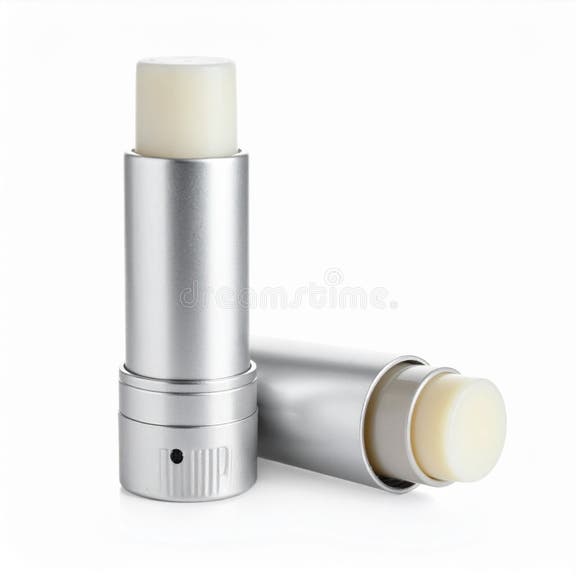 Silver Lip Balm Tubes on White Background Stock Illustration ...