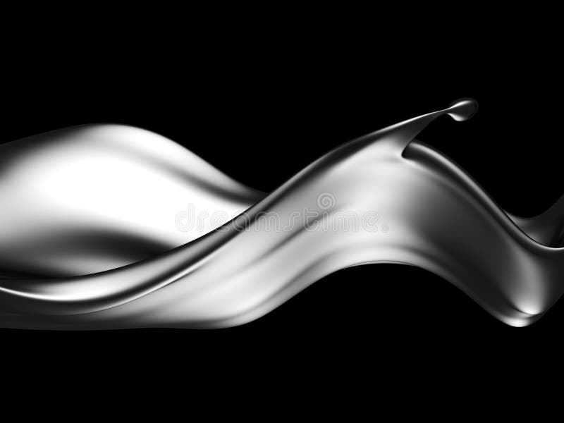Silver Liquid Abstract Shiny Splash Stock Illustration - Illustration ...