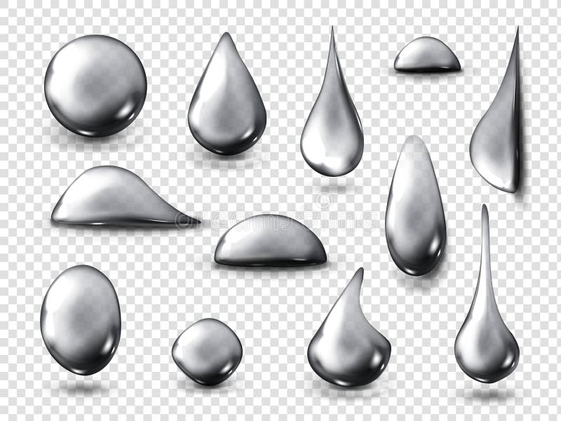Silver Liquid Drip Collection Stock Vector - Illustration of vector ...