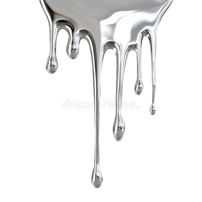 Silver Liquid Dripping Down from the Top Stock Image - Illustration of ...