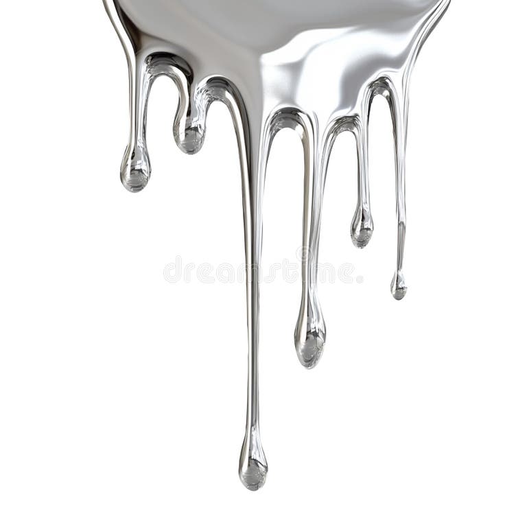 Silver Liquid Dripping Down from the Top Stock Image - Illustration of ...