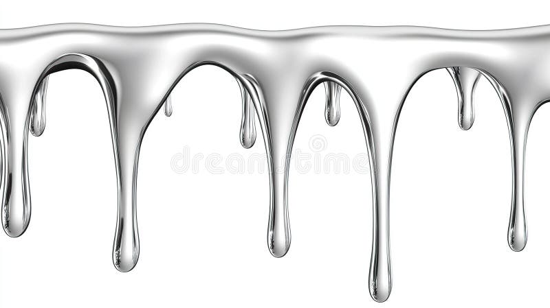Silver Liquid Dripping, Seamless Texture, White Background, Design ...