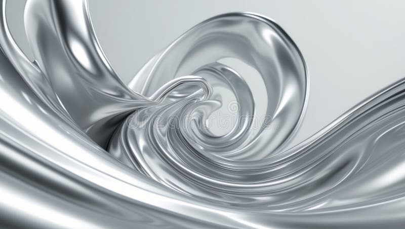 Silver Liquid Metal Abstract Flowing Swirl Design Stock Photo - Image ...