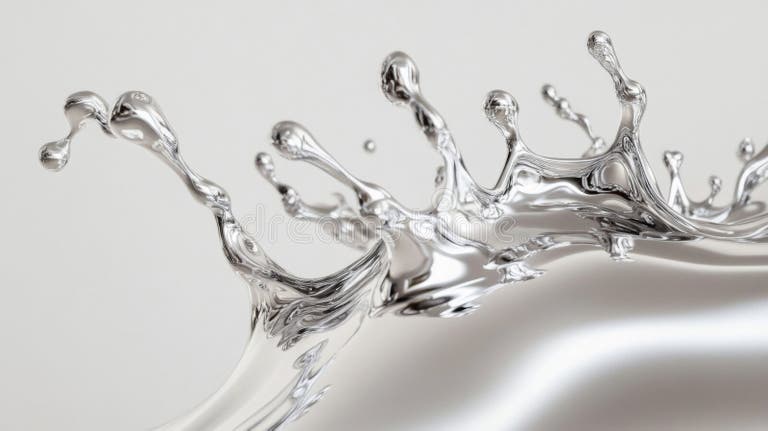 Silver Liquid Splash Abstract Background Stock Illustration ...
