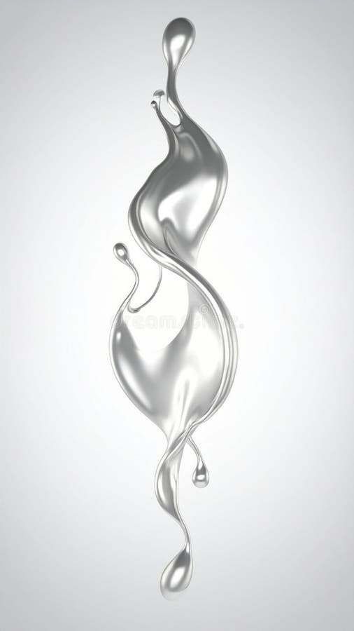 Silver Liquid Splash Abstract Background Stock Illustration - Illustration of curve, metallic ...