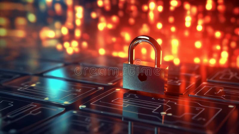 A Silver Lock is on a Black Surface Stock Video - Video of protect ...