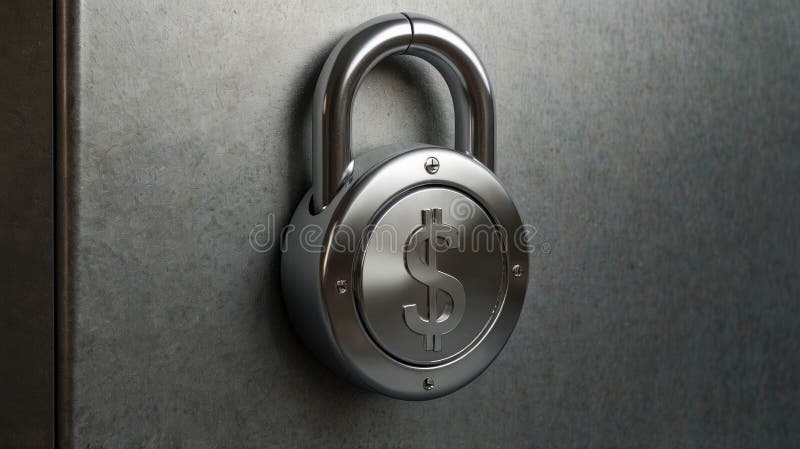A Silver Lock with a Dollar Sign on it, Symbolizing Financial Security ...
