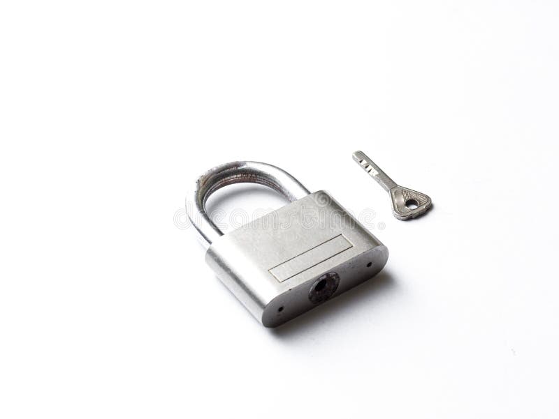 Silver Lock with Key Stock Image. Stock Image - Image of metal, shiny ...