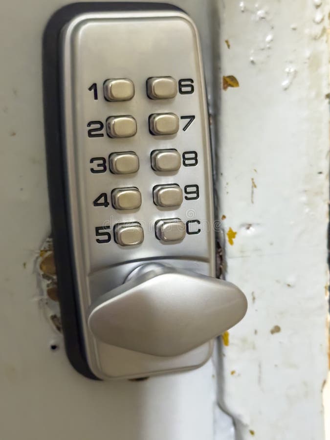 Combination Lock on the Door Stock Image - Image of panel, automated ...