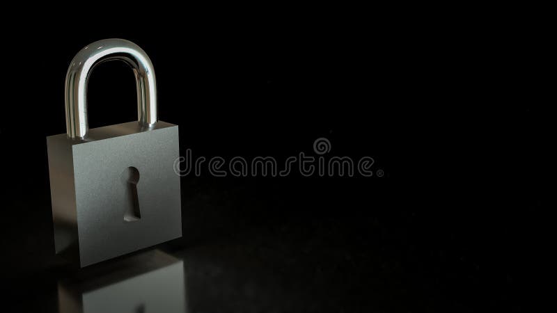 The Silver Lock for Protection or Security Concept 3d Rendering Stock ...
