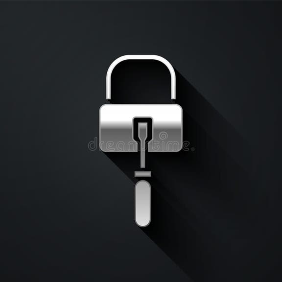 Silver Lockpicks or Lock Picks for Lock Picking Icon Isolated on Black ...