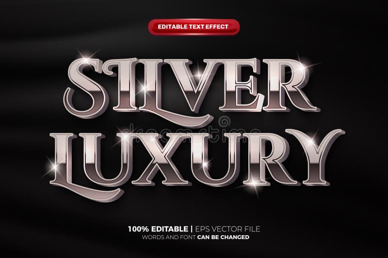 Editable Silver Text Effect Stock Illustrations – 1,092 Editable Silver ...